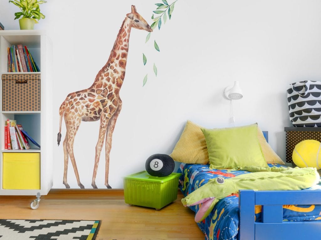Giraffe Fabric Wall Decal with Custom name 50CM - Removable Wall Decals ...